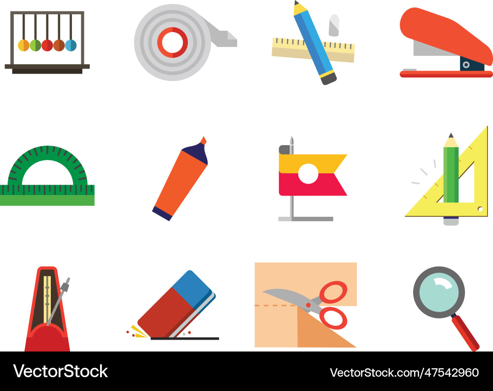 Stationery icons set Royalty Free Vector Image