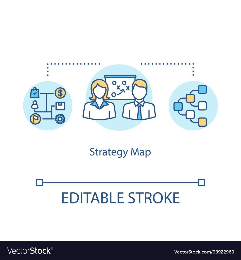 Strategy map concept icon planning algorithm idea Vector Image