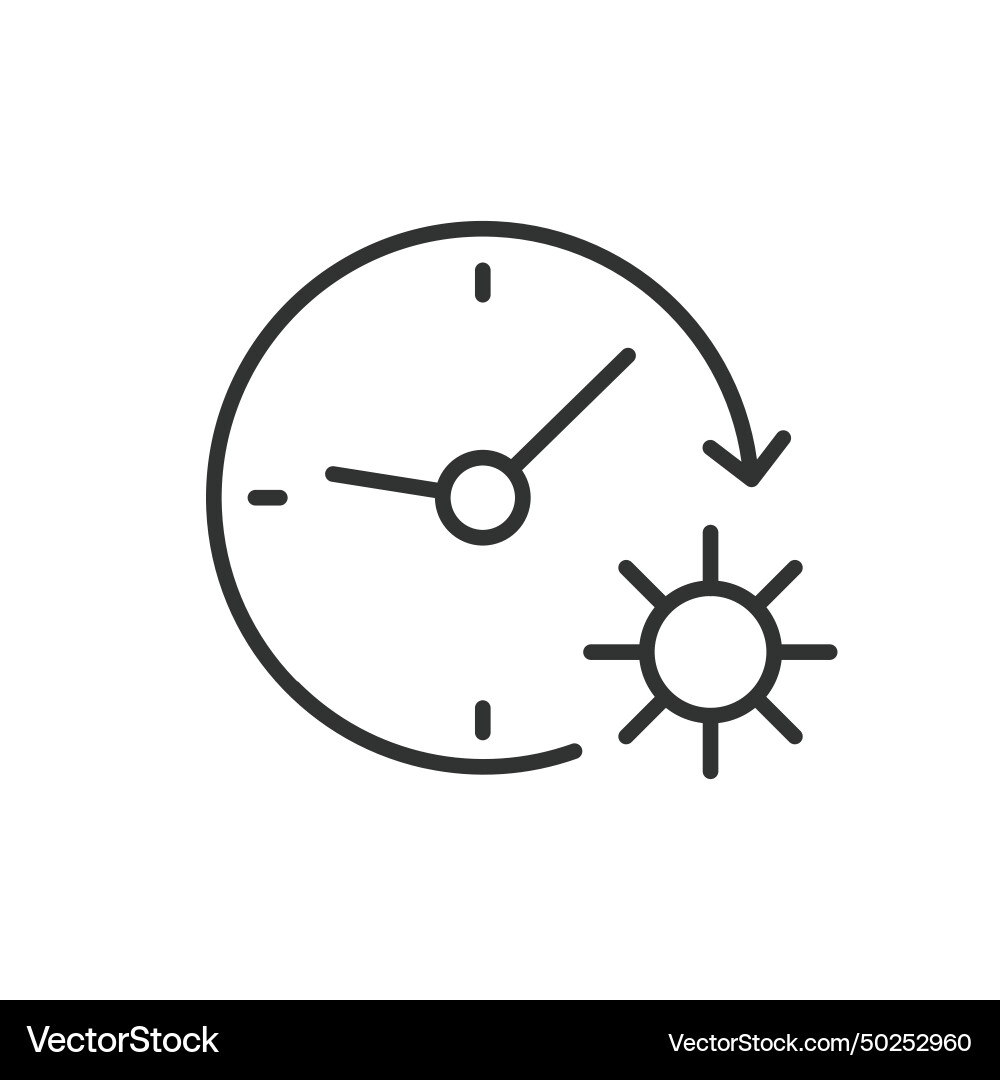 Sun times in line design solar Royalty Free Vector Image