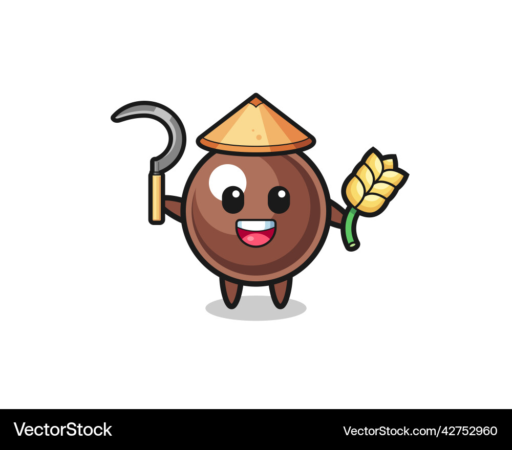 Tapioca pearl asian farmer holding paddy Vector Image