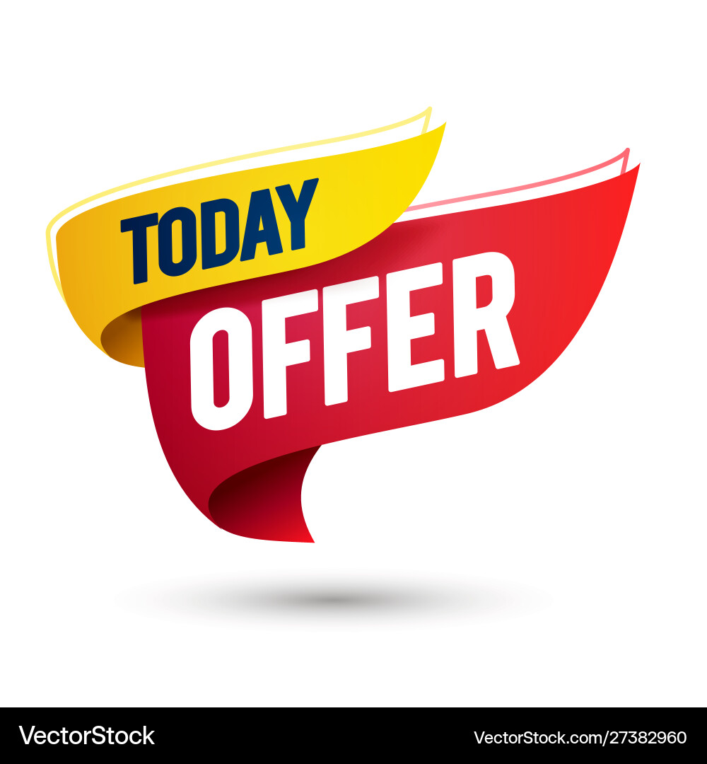 Today offer template on waving flag web banner Vector Image