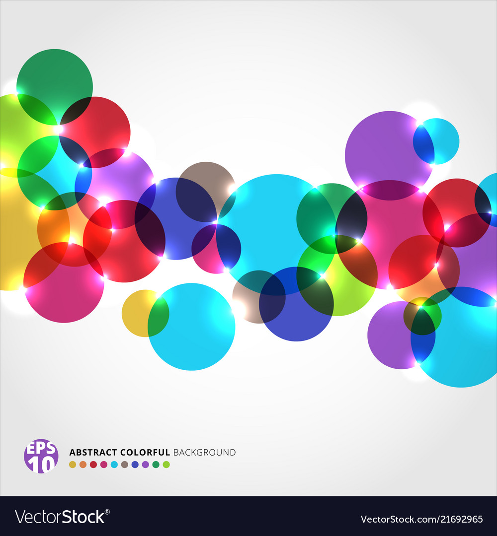 Abstract colorful circles with light glowing on Vector Image