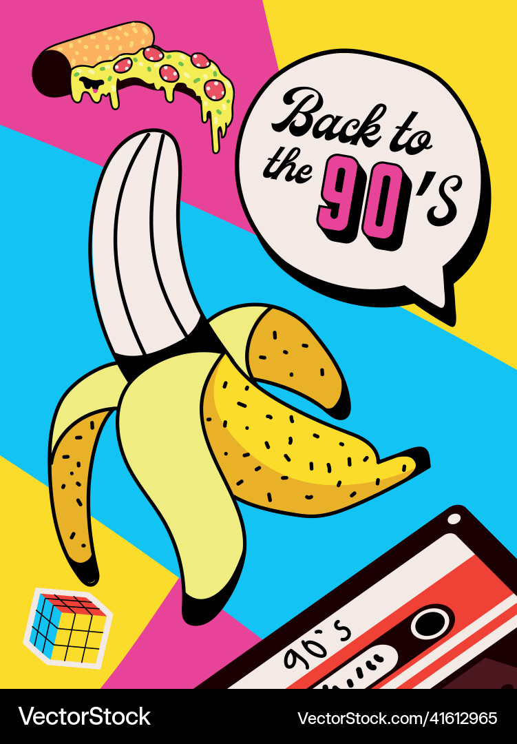 Back to the 90s style Royalty Free Vector Image
