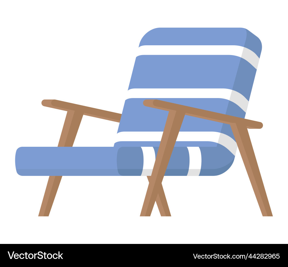 Beach chair on white background Royalty Free Vector Image