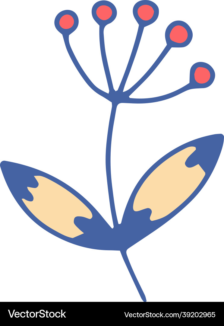 Berry plant icon outline hand drawn fruit Vector Image