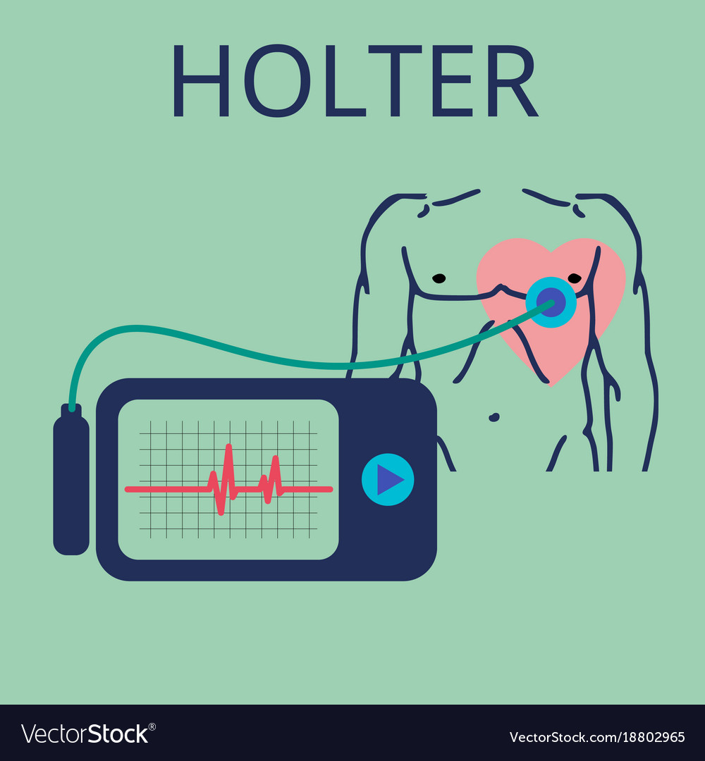 Daily monitoring ecg holter for daily use Vector Image Daily monitoring ecg holter for daily use Vector Image