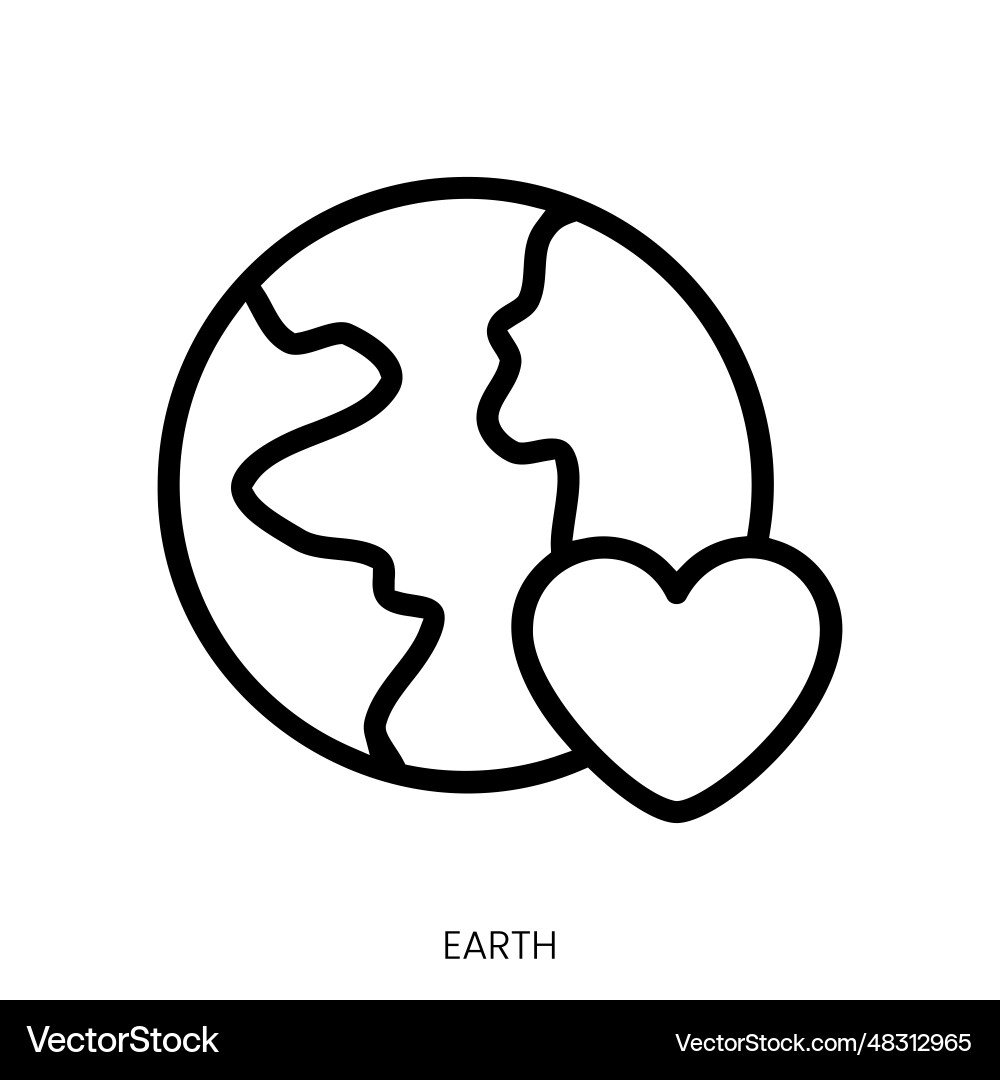 Earth icon line art style design isolated Vector Image