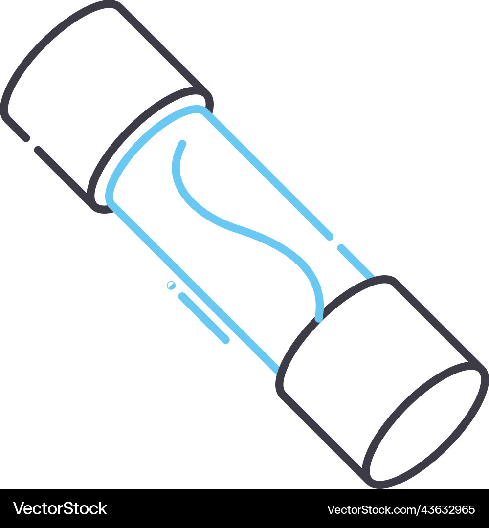 Electronic fuse line icon outline symbol Vector Image