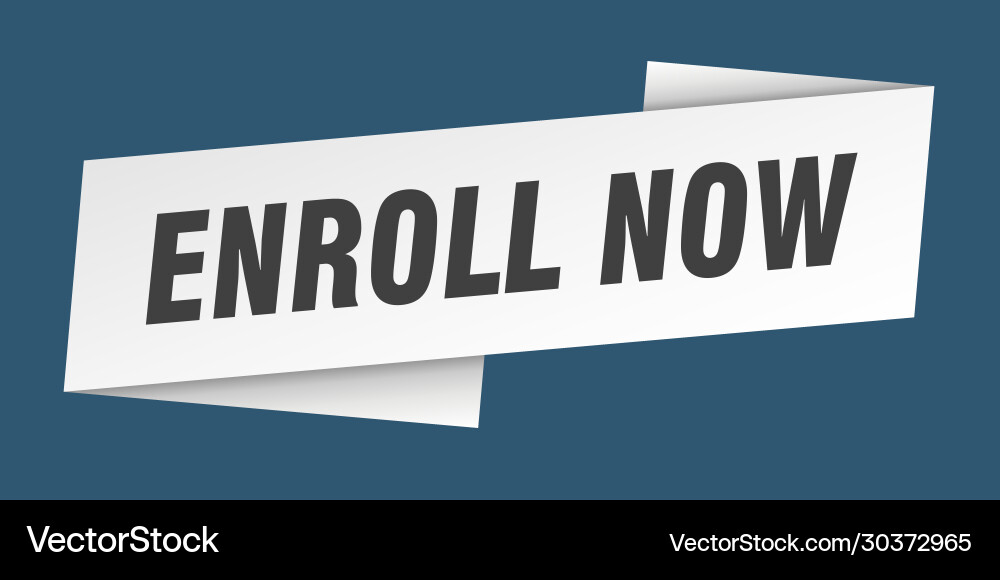 Enroll now banner template ribbon Royalty Free Vector Image