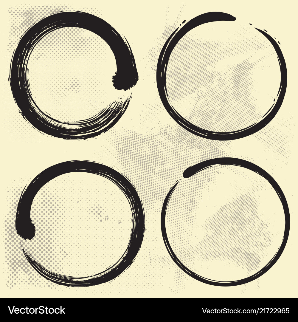 Enso zen set on old paper background Royalty Free Vector
