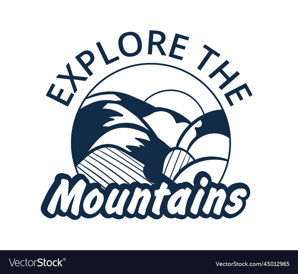 Explore mountains logotype Royalty Free Vector Image