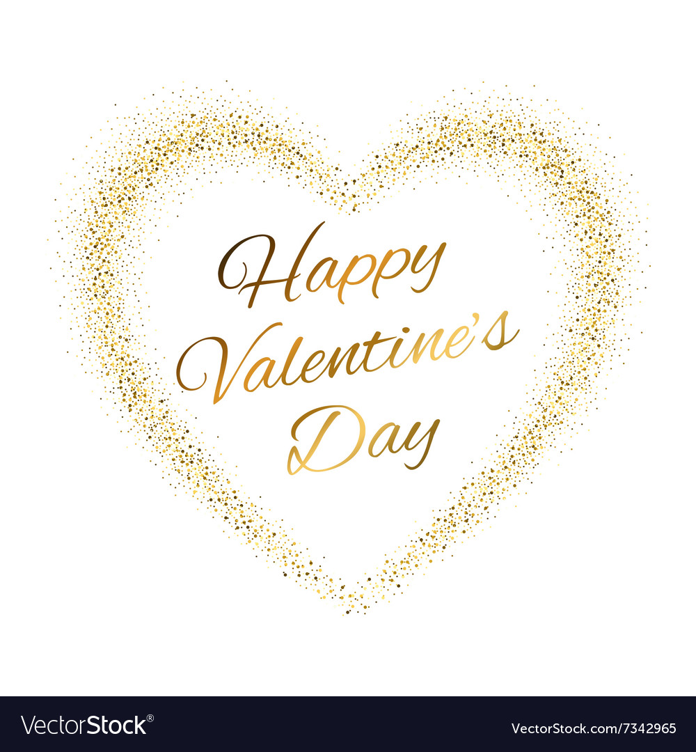 Gold glitter and a shape of heart Royalty Free Vector Image