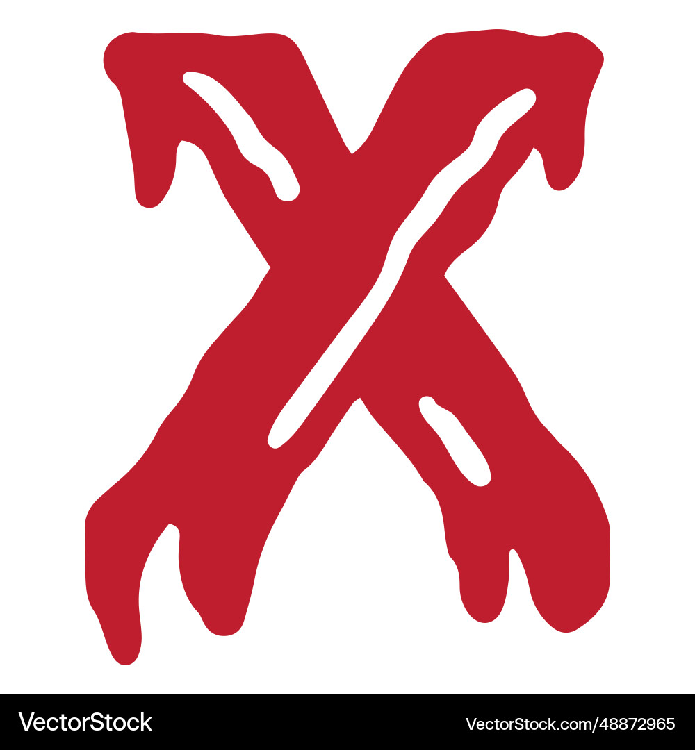 Halloween bloody letter x Royalty Free Vector Image