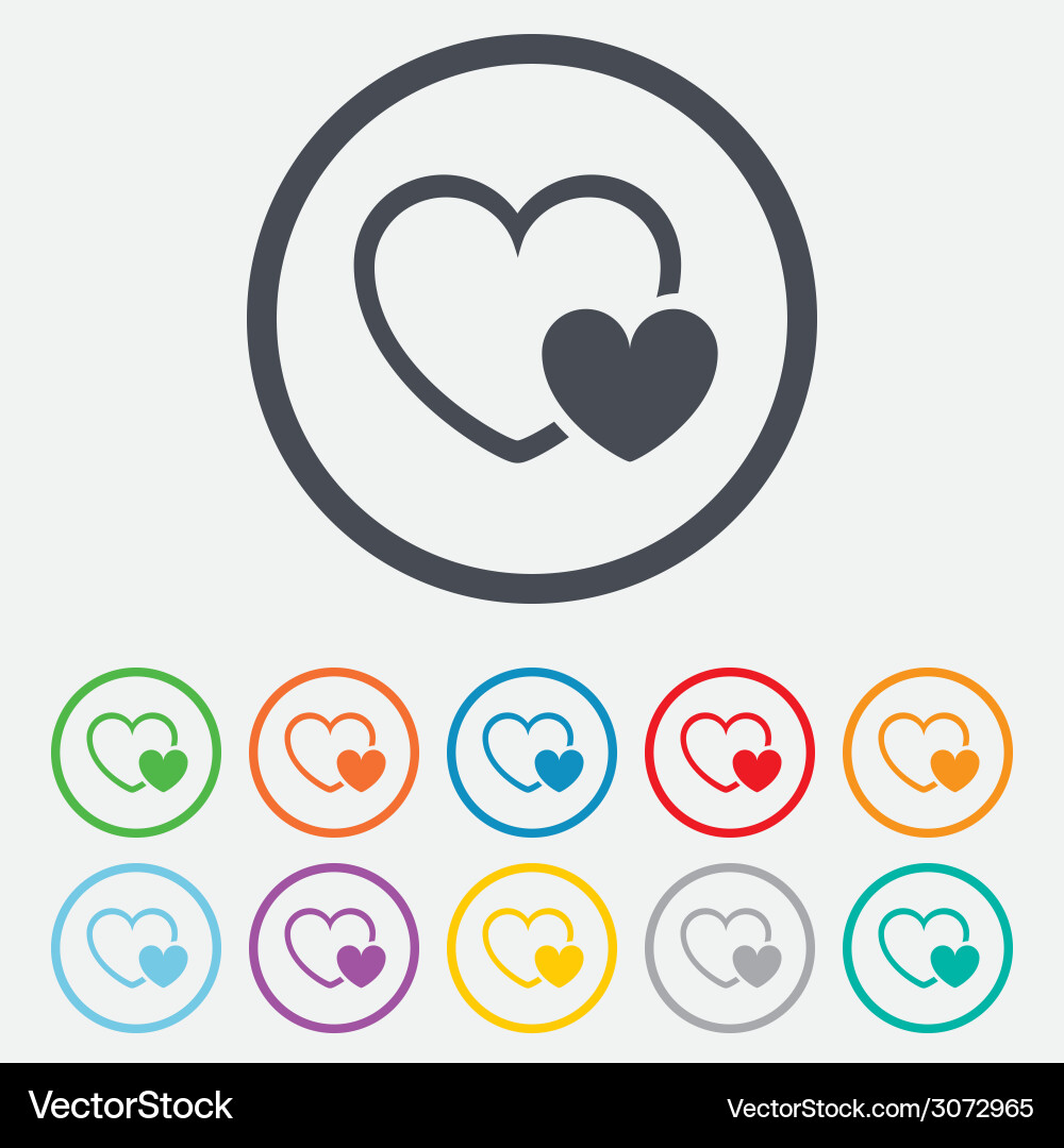 Hearts sign icon love symbol Royalty Free Vector Image