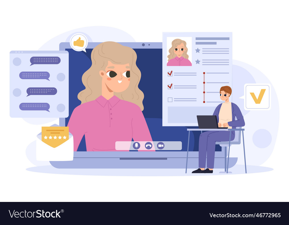 Job online interview virtual introduction Vector Image