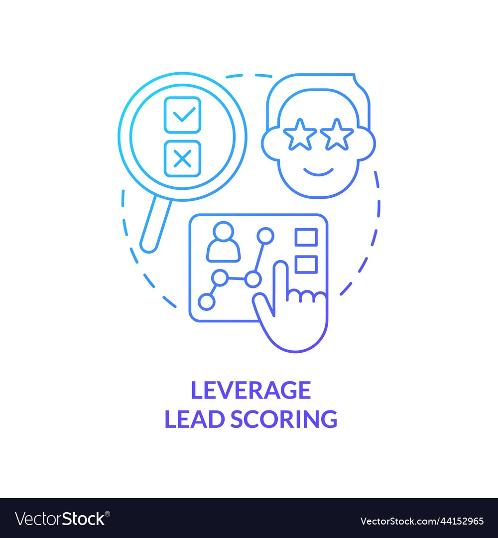 Leverage lead scoring blue gradient concept icon Vector Image Leverage lead scoring blue gradient concept icon Vector Image