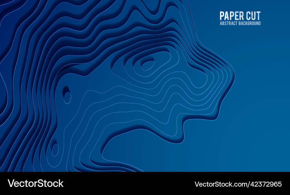 Paper cut banner concept carve blue Royalty Free Vector