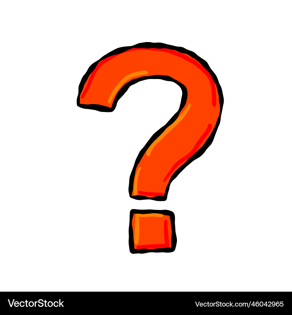 Question mark red hand drawn doodle faq symbol Vector Image