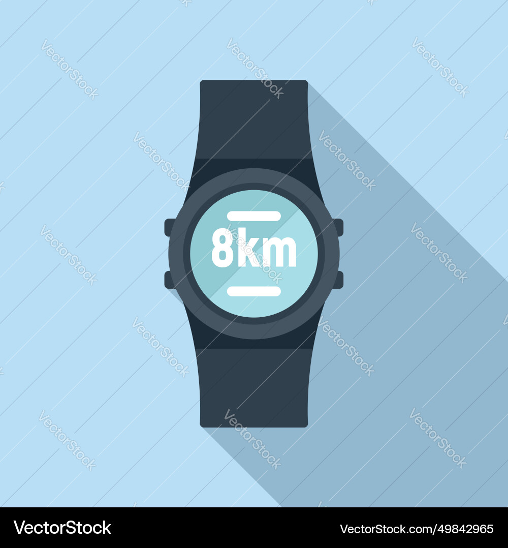 Runner smartwatch icon flat social media Vector Image