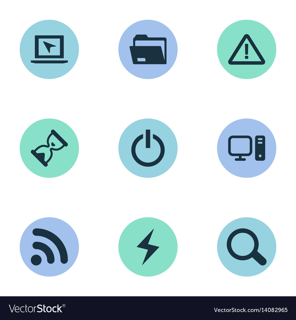 Set of simple computer icons Royalty Free Vector Image