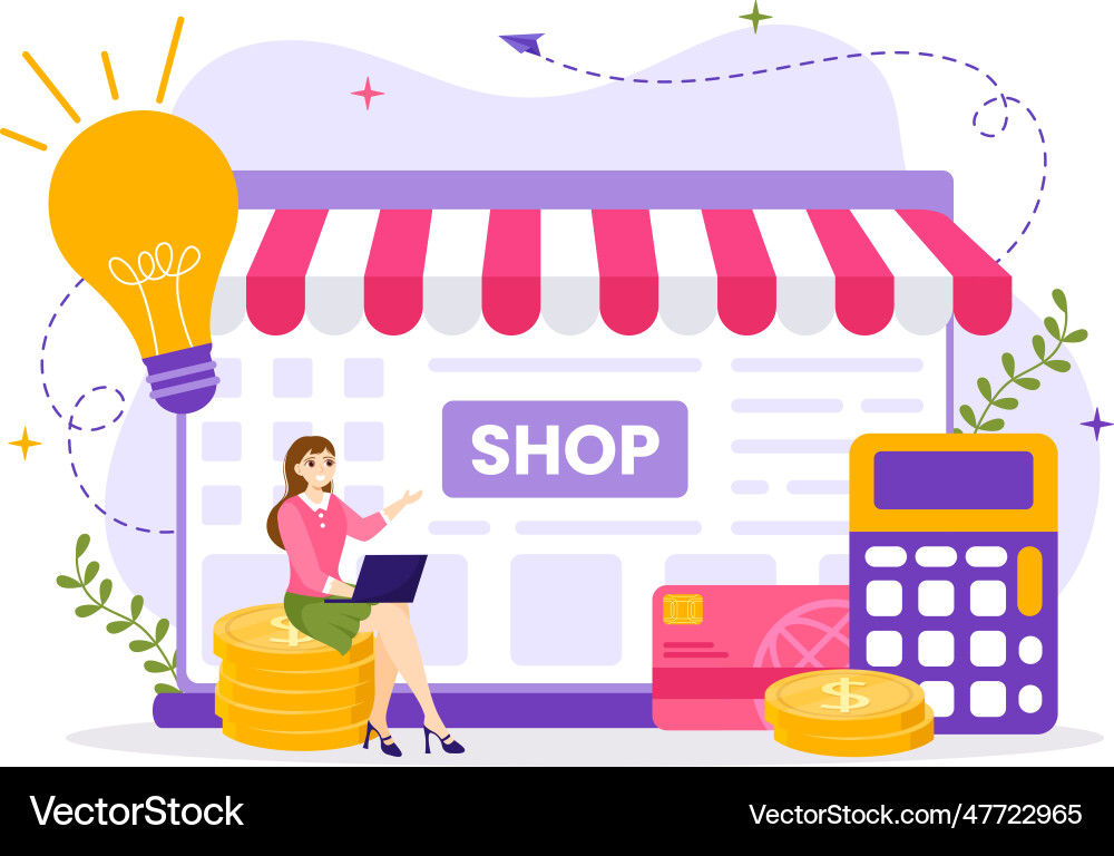 Small business loan with store support protection Vector Image