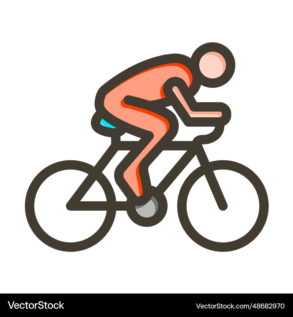 Cycling thick line filled colors icon Royalty Free Vector