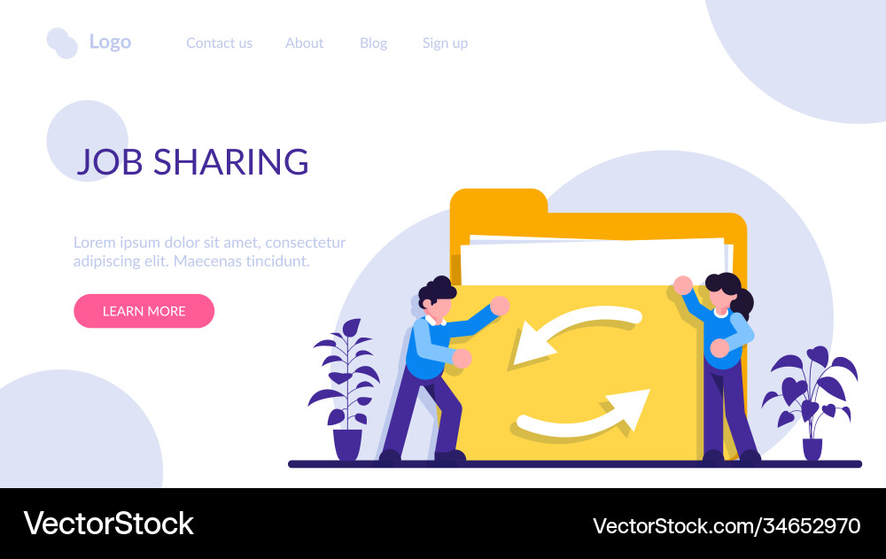 Date or job sharing concept delegating duties and Vector Image