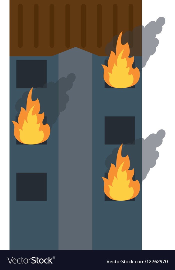Fire building residential emergency Royalty Free Vector
