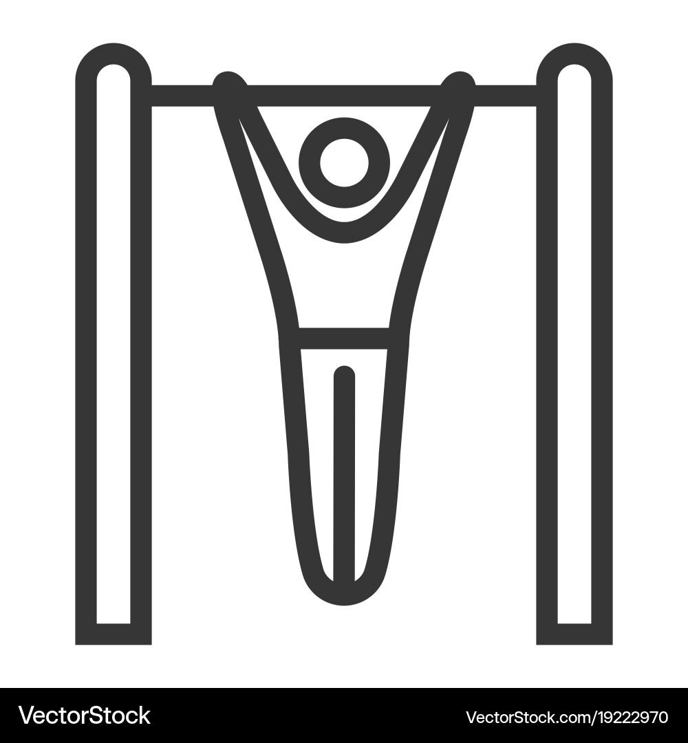 Fitness pull up line icon and sport Royalty Free Vector