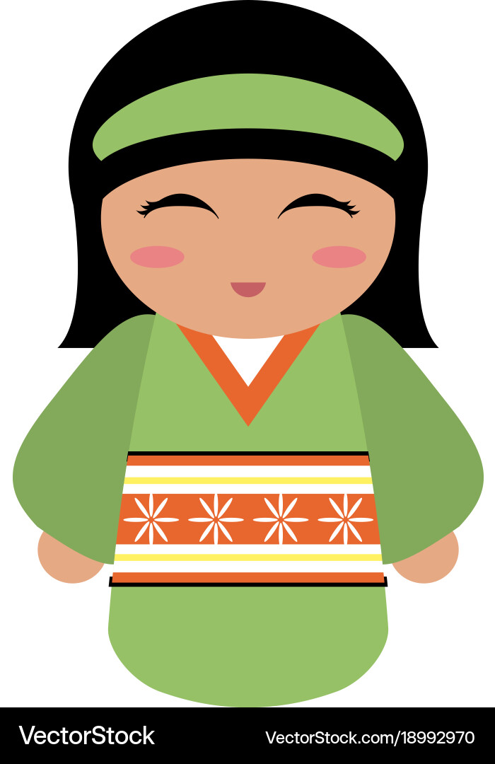 Geisha cartoon avatar Royalty Free Vector Image
