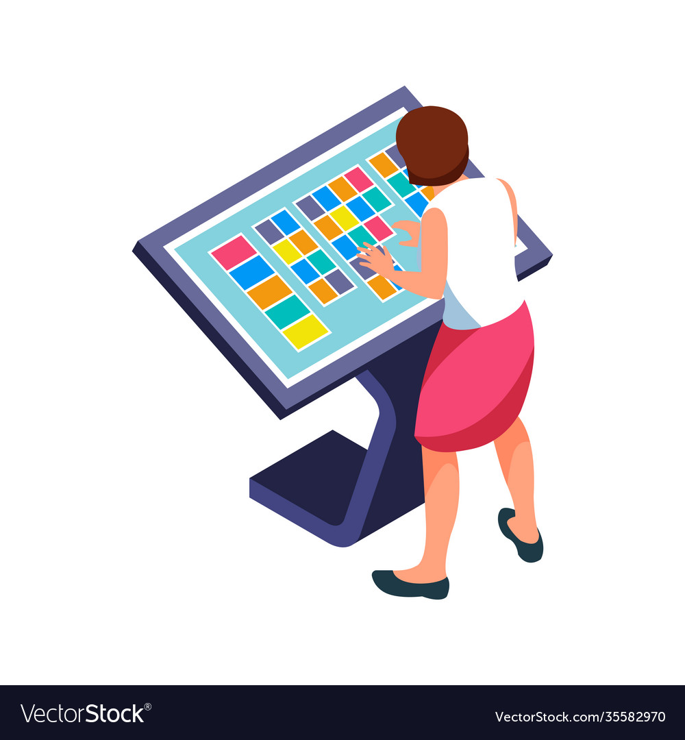 Isometric interactive panel Royalty Free Vector Image