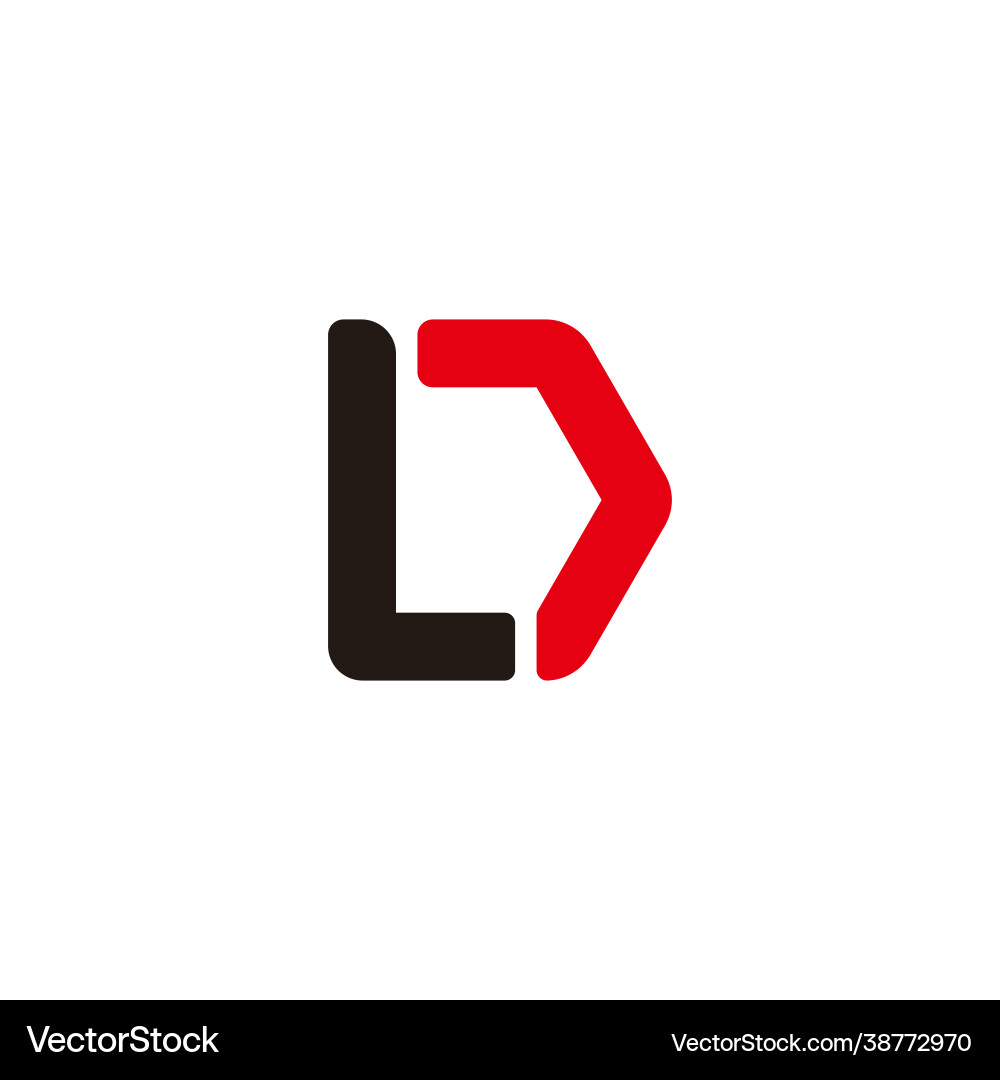 Letter ld colorful line simple geometry logo Vector Image