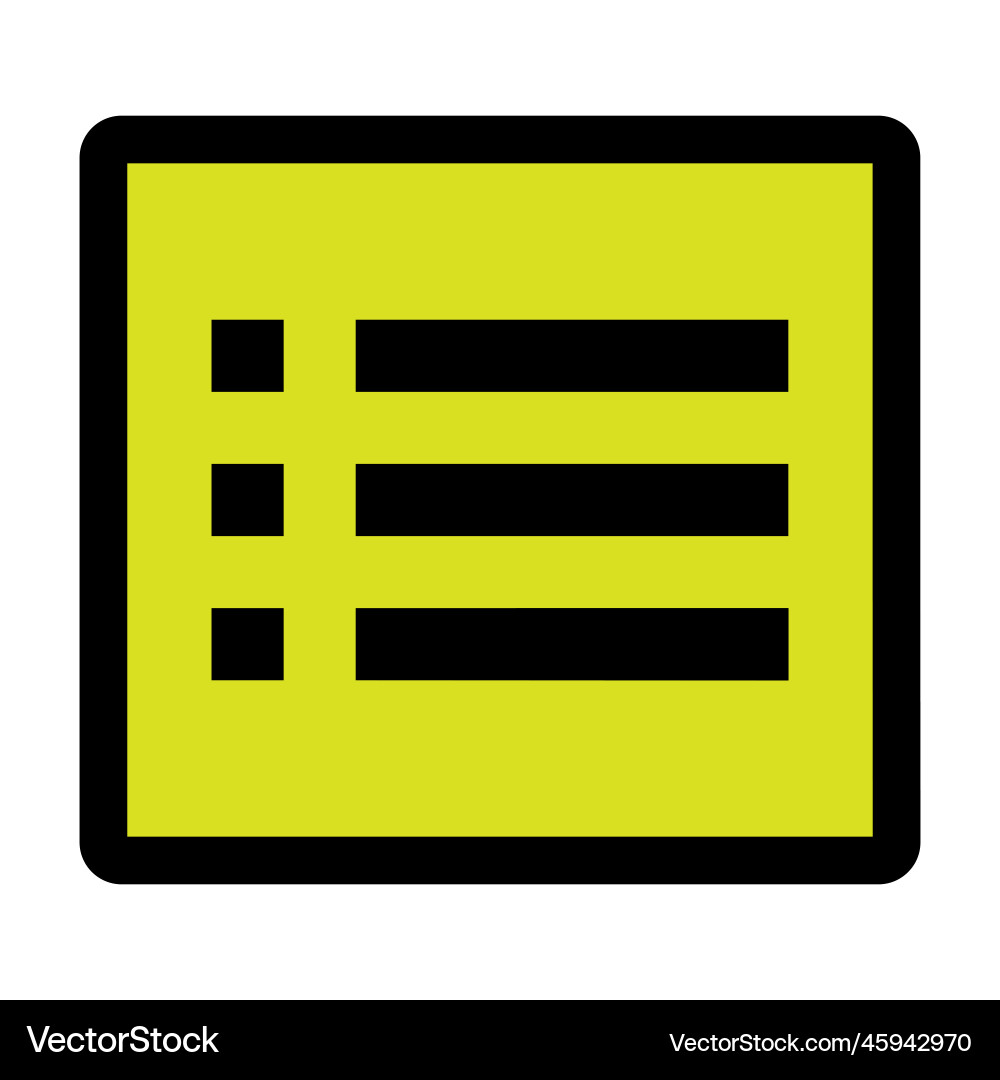 List icon line isolated on white background black Vector Image