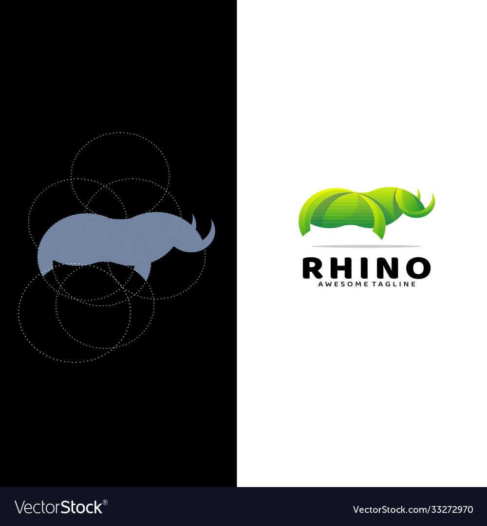 Logo rhino gradient colorful style Royalty Free Vector Image