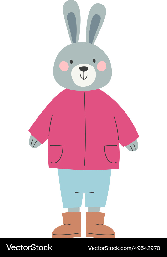 Rabbit in winter clothes Royalty Free Vector Image