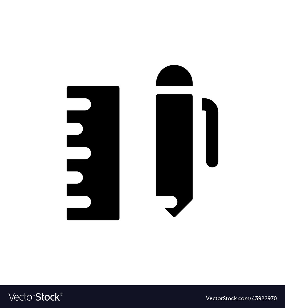 School stationery black glyph ui icon Royalty Free Vector