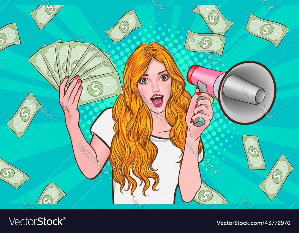 Surprise shocking successful business woman Vector Image Surprise shocking successful business woman Vector Image