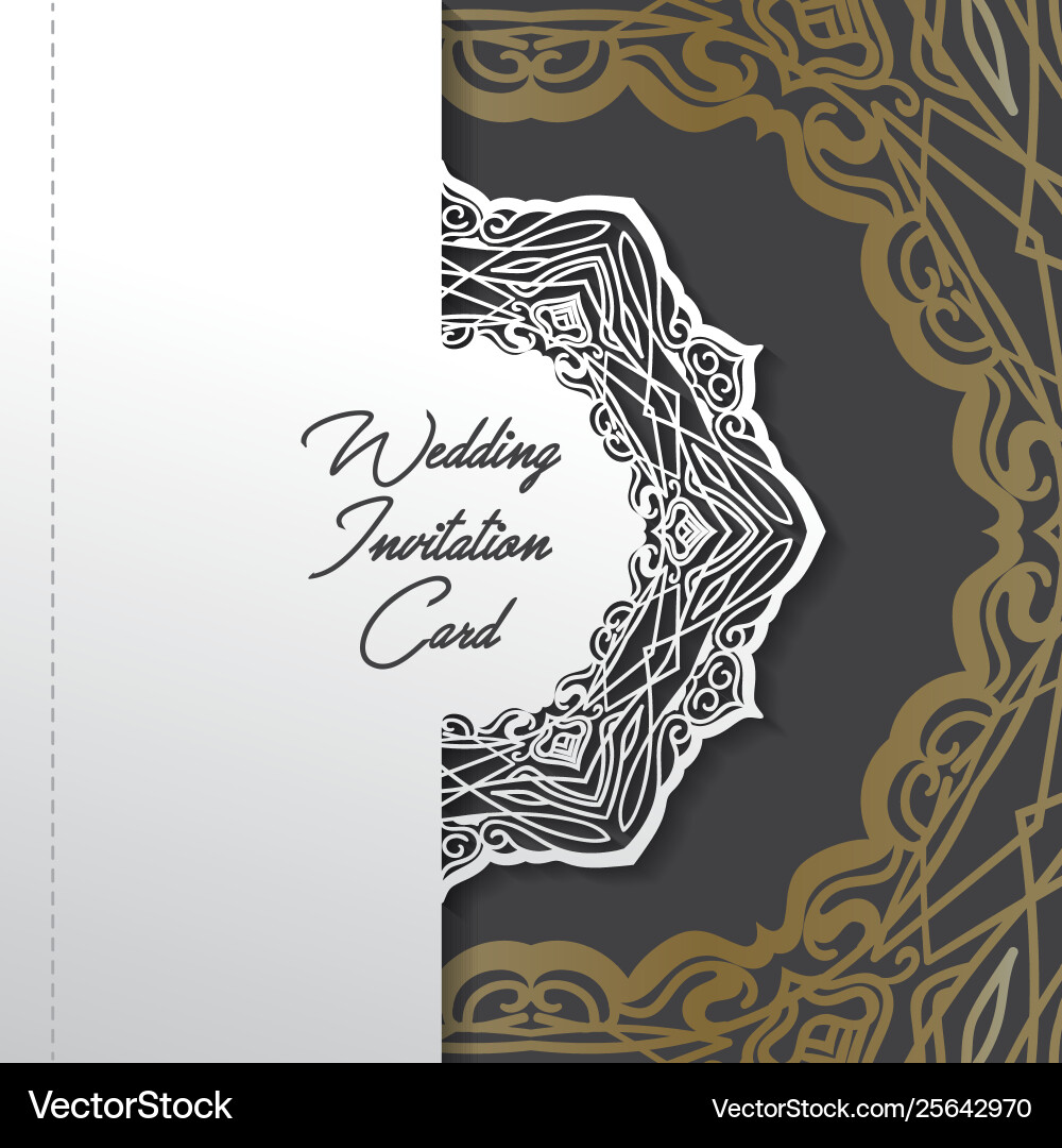 Wedding invitation card paper cut design Vector Image