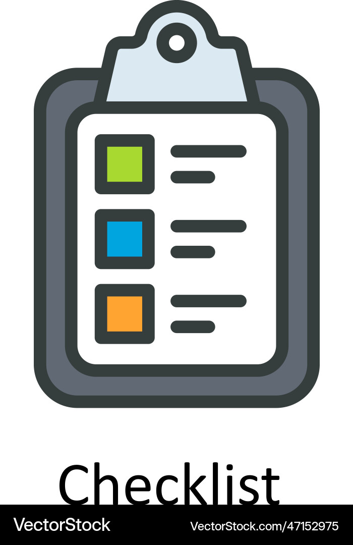 Checklist fill outline icon design illust Vector Image