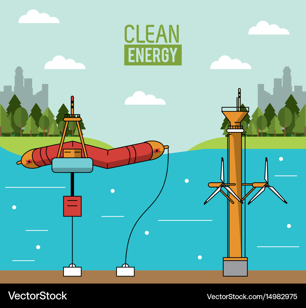 Colorful landscape background wave energy Vector Image