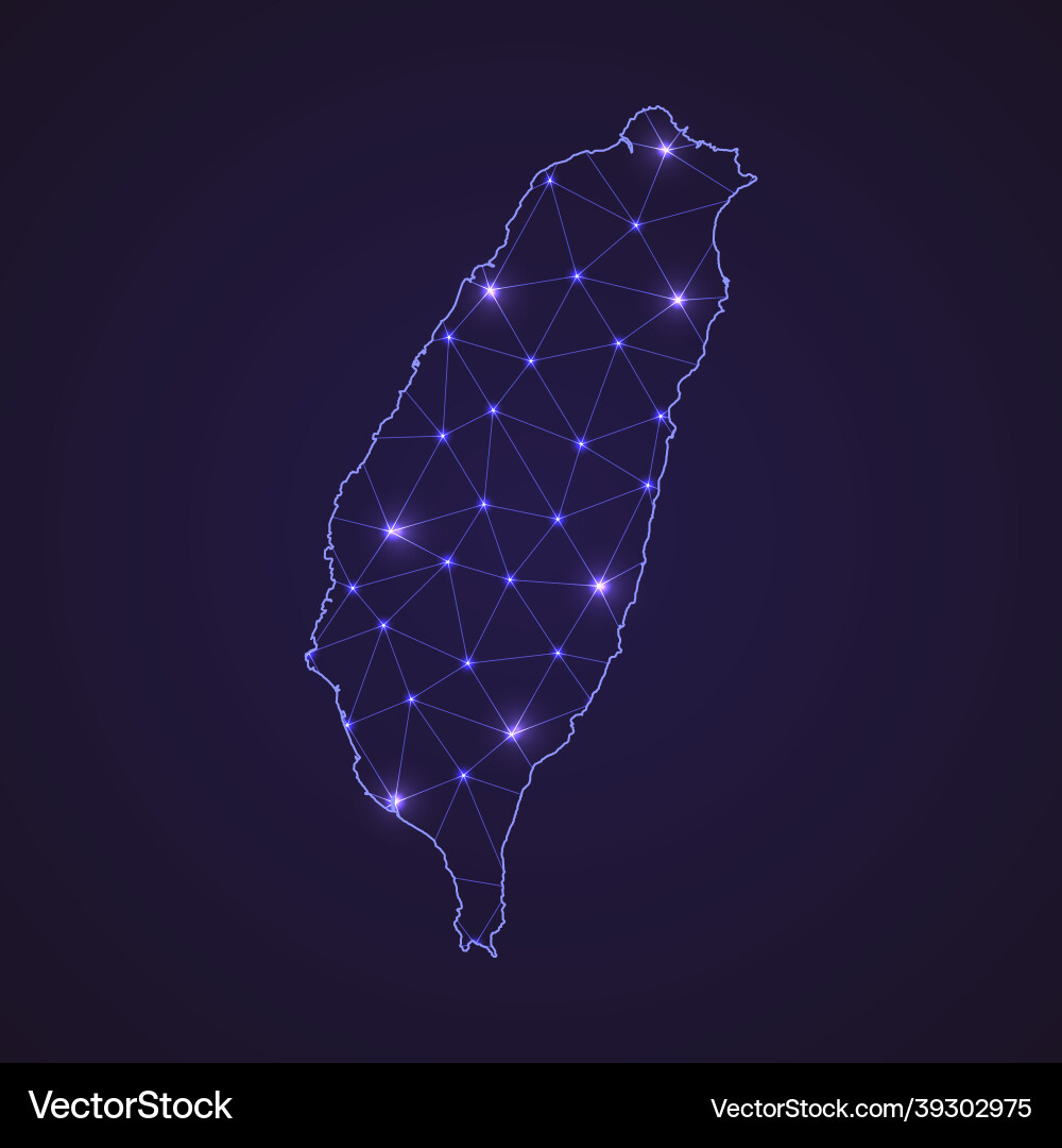 Digital network map of taiwan abstract connect Vector Image