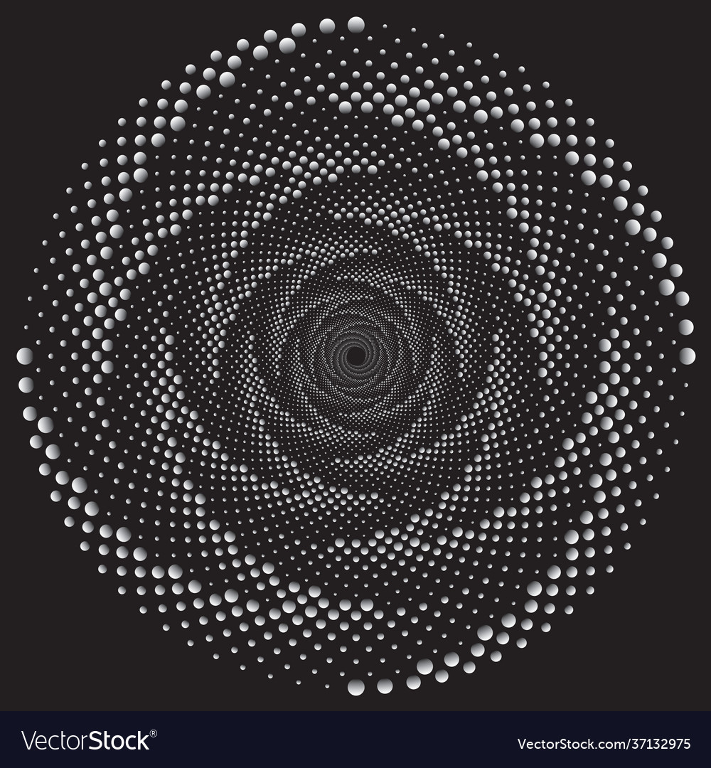Dotted halftone spiral pattern or texture Vector Image