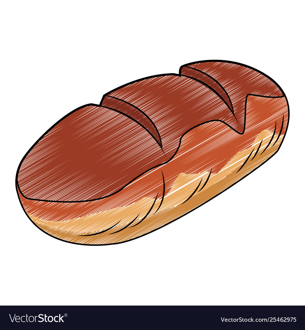 Fresh bread isolated scribble Royalty Free Vector Image