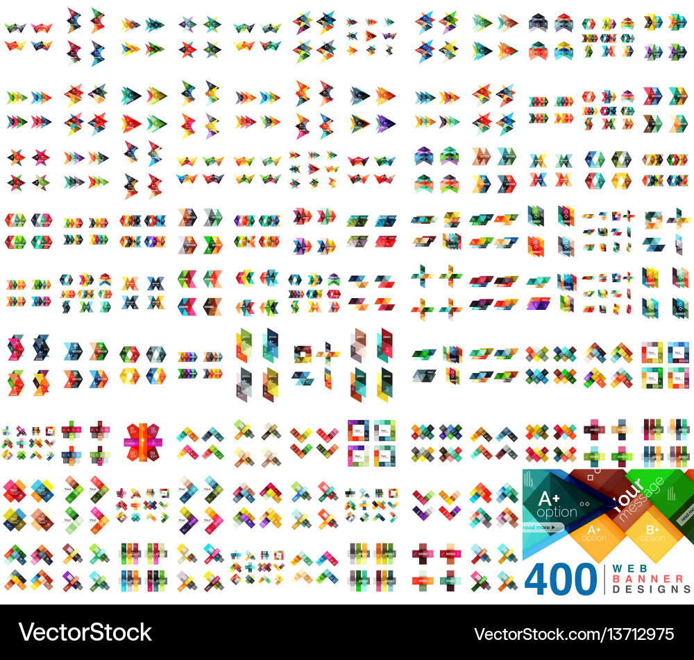 Huge mega collection of web banner design Vector Image