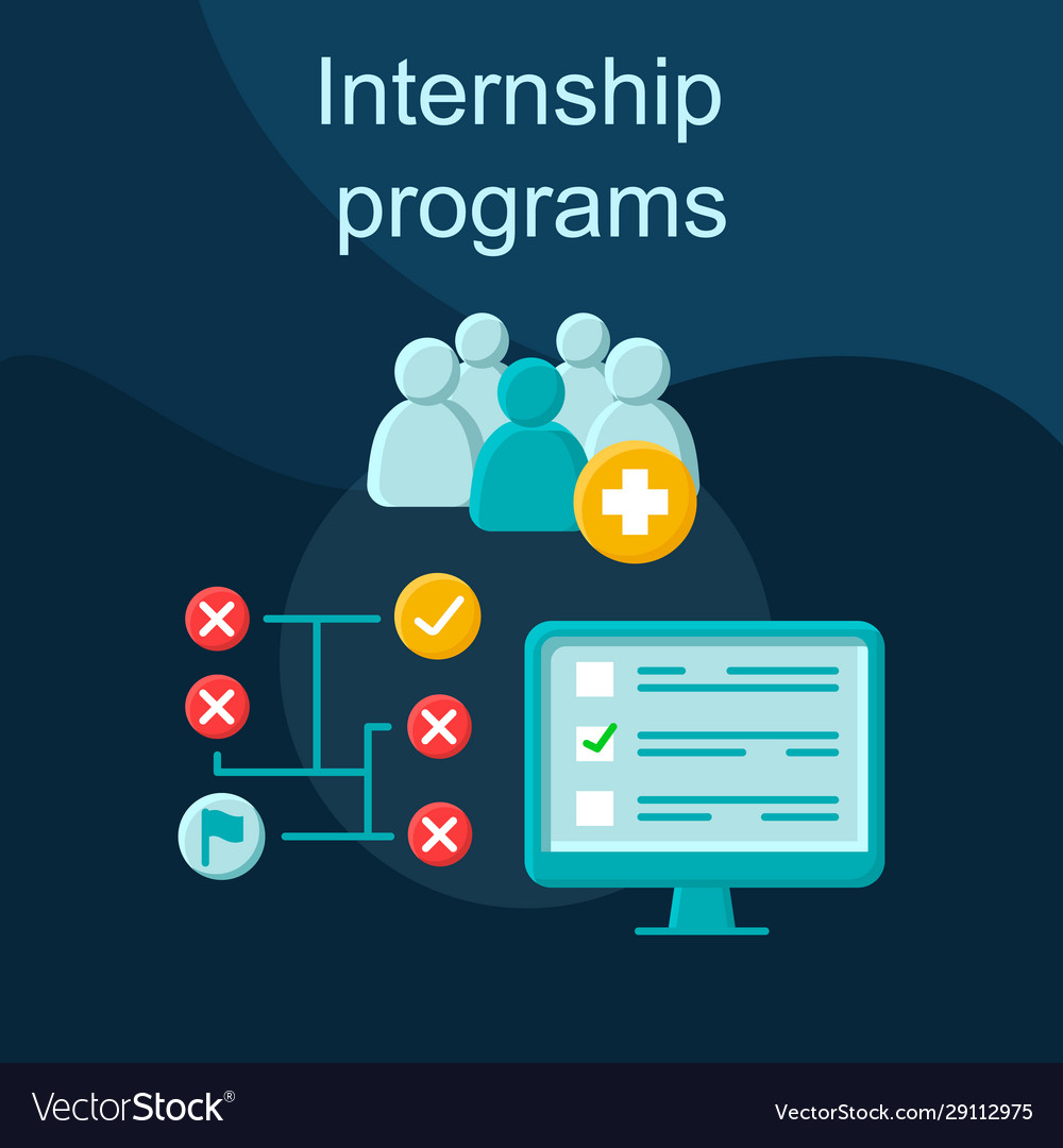 Internship program flat concept icon Royalty Free Vector