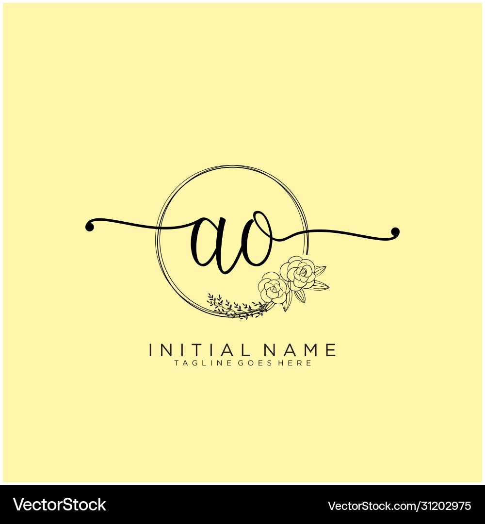 Letter initial ao beauty monogram and elegant Vector Image