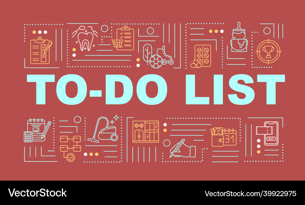Making checklist word concepts banner to do list Vector Image