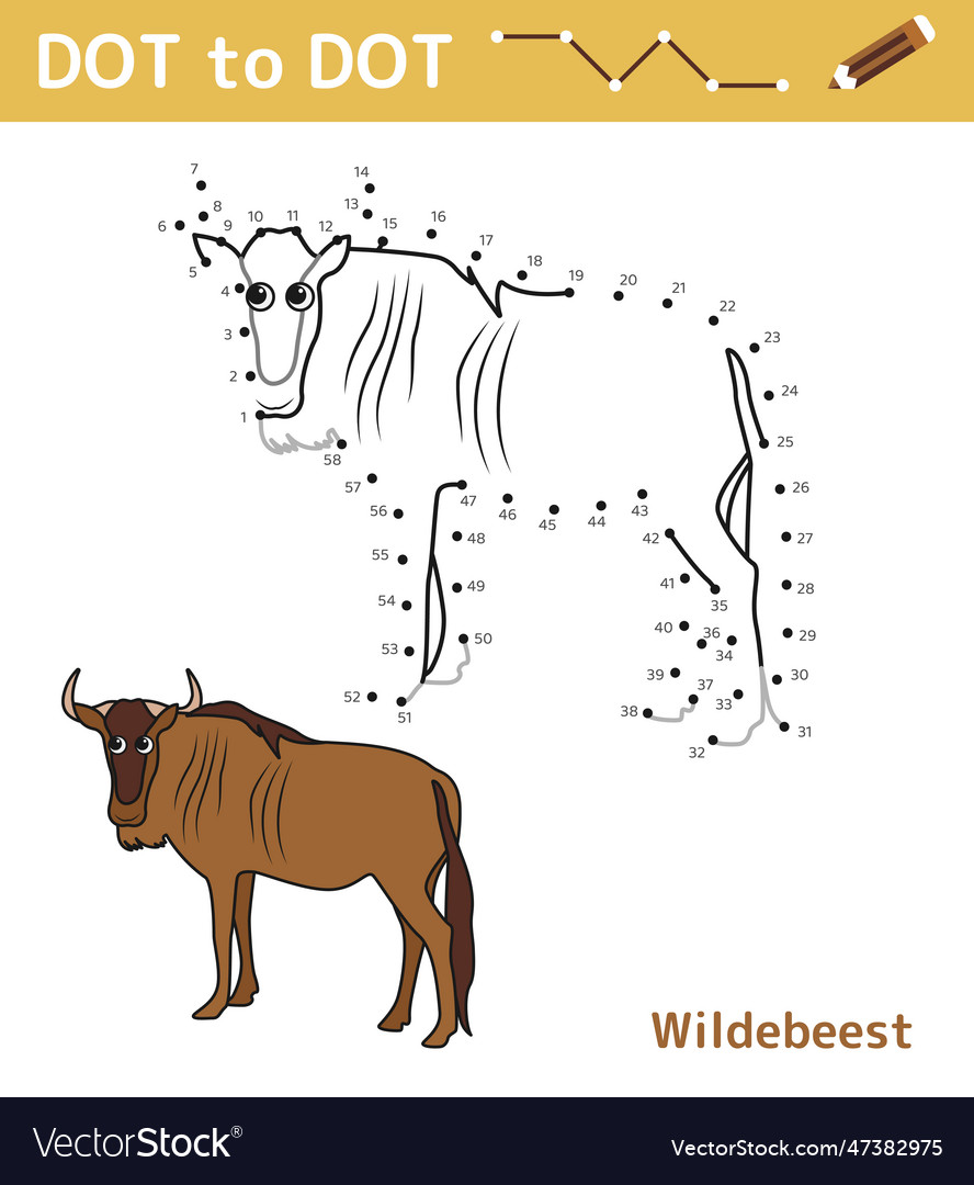 Numbers game dot to dot math game for kids Vector Image