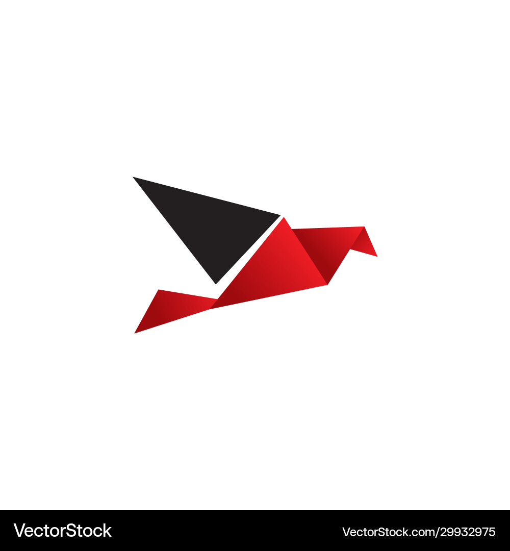 Origami bird icon logo design template Royalty Free Vector