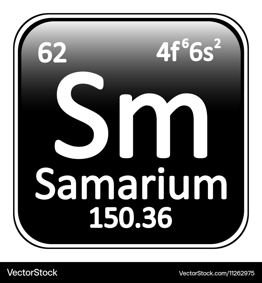 Periodic table element samarium icon Royalty Free Vector